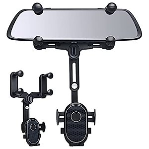 Modiciistra Universal Phone Holder Car, Upgraded Strong Rear View Mirror Phone Holder, Phone Mount for Car Compatible with iPhone, Samsung, and Other 4-7inch Smartphones