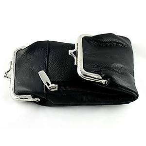 Skyway Gianni Leather Cigarette Case for Women 100's Pack Holder with Lighter Holder Coin Purse Pouch - Black