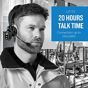BlueParrott B250-XTS Bluetooth Headset with USB-A Charging, Noise Cancelling Headset, Long Battery Life, Easily Connect to Multiple Devices at Once