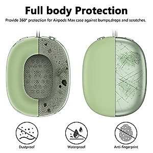 Silicone Case Cover for AirPods Max Headphones, Anti-Scratch Ear Pad Case Cover/Ear Cups Cover/Headband Cover for AirPods Max, Accessories Soft Silicone Skin Protector for Apple AirPods Max (Green)