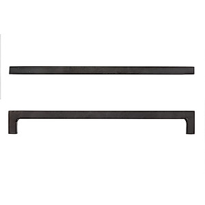 Richelieu Hardware BP9466320900 Sheffield Collection 12 5/8-inch (320 mm) Center-to-Center Matte Black Traditional Rectangular Pull Handle for Barn Doors, Cabinets, Drawers, and Furniture