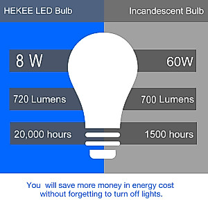 HEKEE Dusk to Dawn Light Bulbs A19 8W 720 Lumens, Outdoor Porch Lights, 60 Watt Equivalent, Amber LED Orange-Yellow Sensor Bulb, Security Bulb(Auto On/Off), E26 Screw Base(4 Pack)