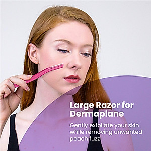 Lindo Brow Razor - Eyebrow Razor & Dermaplaning Tool, Multipurpose, Exfoliation, Face and Peach Fuzz facial Hair Removal dermaplane (6pcs)