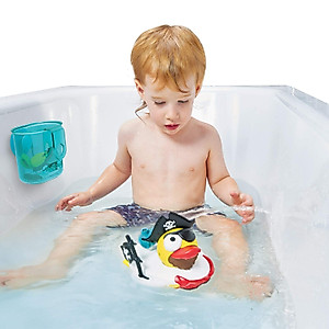 Yookidoo Jet Duck Pirate Bath Toy with Powered Water Cannon Shooter - Sensory Development & Bath Time Fun for Kids - Ages 2+