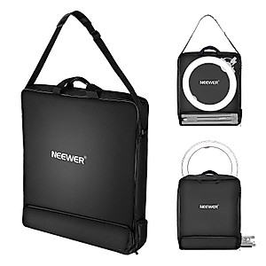 Neewer Photography Carrying Bag, Protective Case for 18" Ring Light and 21" Foldable Tripod Light Stand, 21"×21"/52×52cm, Durable Lightweight Nylon, Black