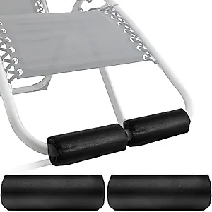 Qunclay 4 Pcs Zero Gravity Chair Cushion for Foot Rest Lounge Chair Folding Antigravity Recliners Footrest Black Cushion for Outdoor Lawn Patio Camping Chairs Folding Loungers Anti Gravity Recliners