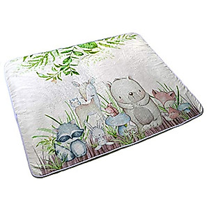 Woodland Friends Double Sided Baby Milestone Monthly Blanket, Forest Photo Prop Boy & Girl, Large Soft 310 GSM Fleece Blanket for Animal Nursery and Baby Registry/Shower