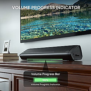 Saiyin Sound Bars for TV, with Bluetooth,Optical, AUX Inputs, 17-Inch Small Speakers with Visual Volume Adjustment & Wall Mountable