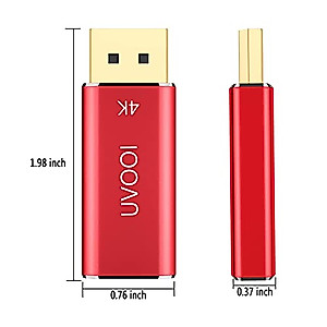 DisplayPort to HDMI Adapter, 4K UHD Uni-Directional Display Port DP to HDMI Male to Female Converter for Lenovo, HP, Dell &More