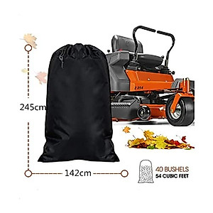 Lawn Tractor Leaves Bag Lage Capacity Garden Lawn Mower Leaf Storage Bags 54 Cubic Feet Outdoor Lawn Tractor Leaf Collection Bag Reusable Yard Grass Catcher Leaf Bag for Fast Garden Leaf Cleaning