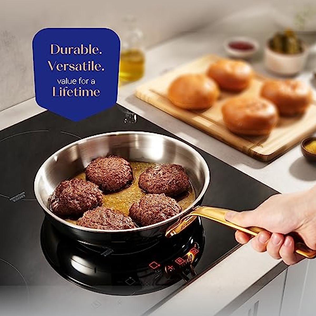 Legend 14 pc Copper Core Stainless Steel Pots & Pans Set | Pro Quality 5-Ply Clad Cookware | Professional Chef Grade Home Cooking, All Kitchen Induction & Oven Dishwasher Safe | PFOA, PTFE & PFOS Free