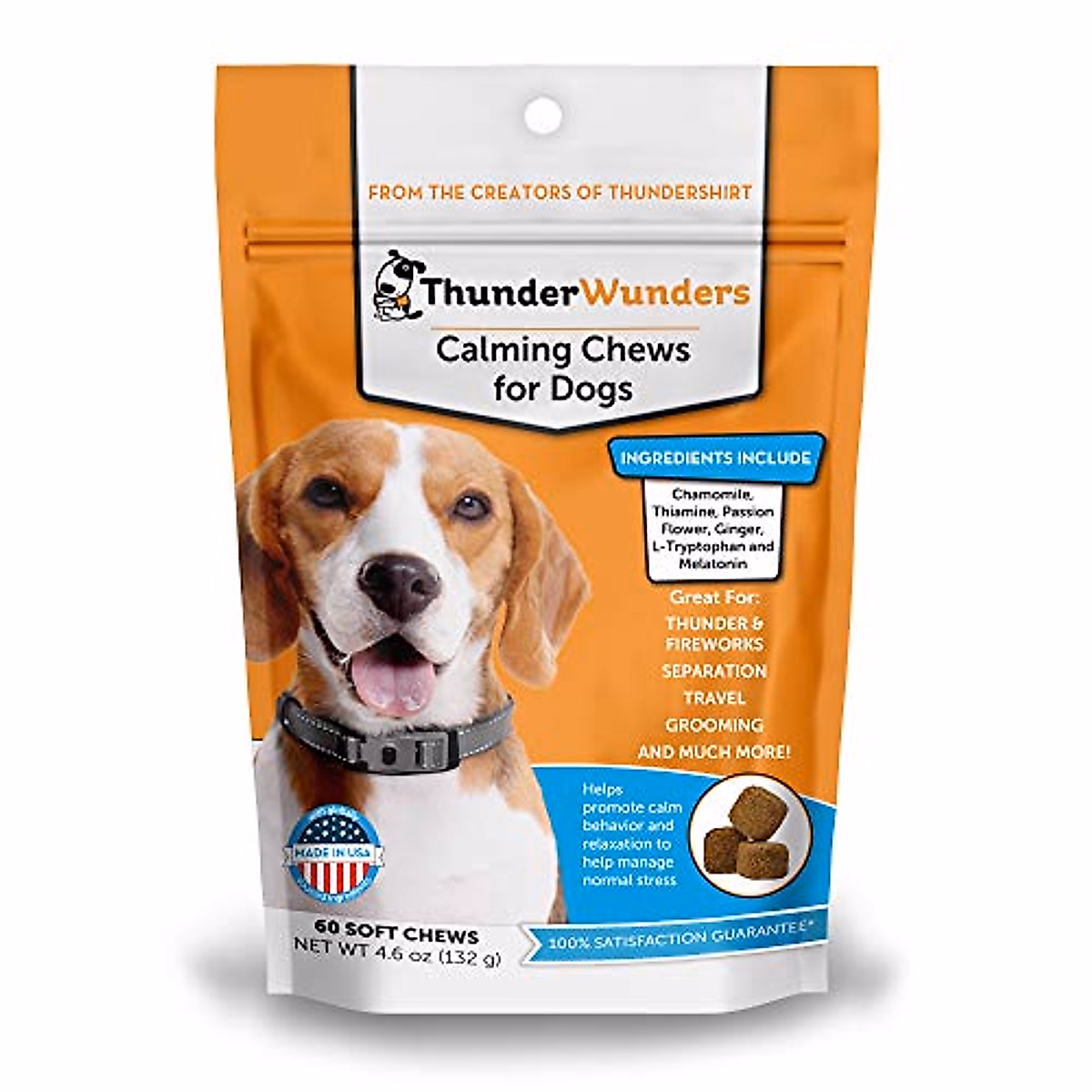 ThunderWunders Calming Chews for Dogs (60 count), Dog Anxiety Relief
