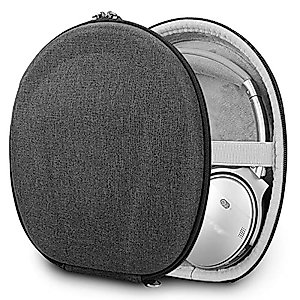 Geekria Shield Case Compatible with Bose QC45, QC35 II, QC35, QC25,QCSE, Noise Cancelling Headphones 700 Headphones, Replacement Protective Hard Shell Travel Carrying Bag with Cable Storage (Grey)