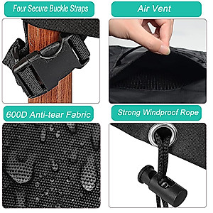 SIRUITON 2 Pack Outdoor Patio Chaise Lounge Covers Heavy Duty with Durable and Water Resistant Fabric,78" L X 27" W X 28" H,Black