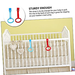 2Pcs Walking Crib Rings Crib Assistant Rings Baby Stands Ring Play Gym cot Rings Walking Stand Rings Baby cot Hanging Rings Crib Tool Ring Toddler Baby Playing Plastic Sports