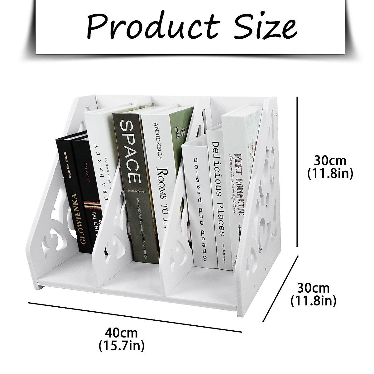 YGYQZ Desk File Folder Storage - Binder Organizers for Desk Cute Desktop Accessories File Document Holder Bookcases For Teacher Classroom (white)