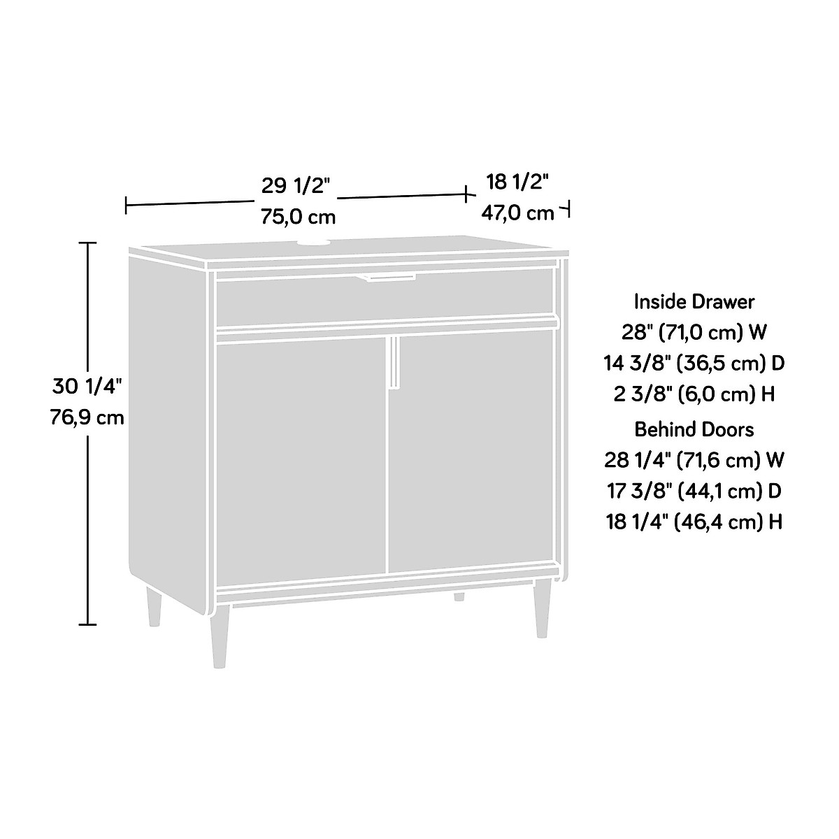 Sauder Clifford Place Library Base, Natural Maple