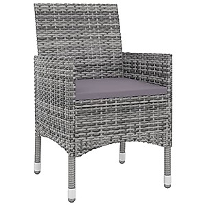 WHOPBXGAD 7 Piece Patio Dining Set Lawn Furniture,Patio Furniture Sets,Patio furnitureSui for patios, Gardens, lawns, Balconies, Poolside,with s Poly Rattan and Glass