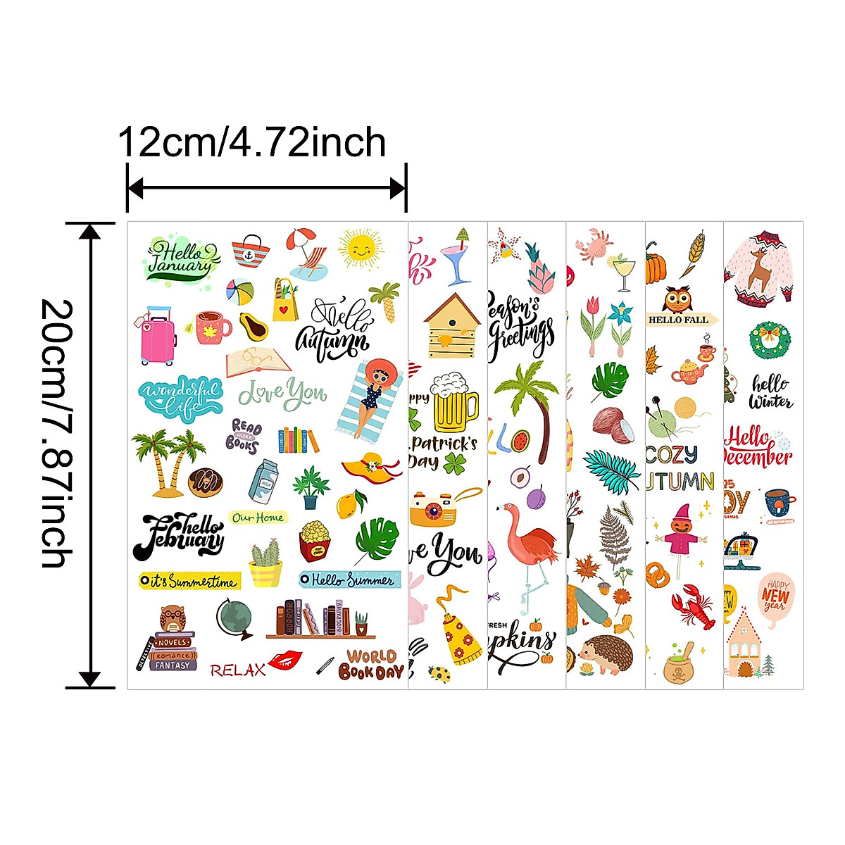 CIEMODA Holiday Seasonal Planner Stickers,Scrapbook Stickers,Vintage Seasonal Sticker,Daily Planners,Calendar Stickers for Adults Women Girls