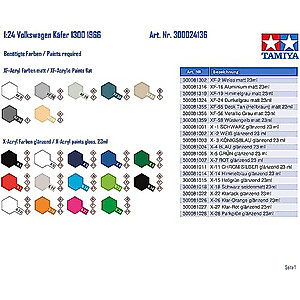 Tamiya 24136 1/24 Volkswagen 1300 Beetle 1966 Plastic Model Kit