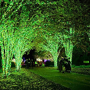 FUNPENY 164FT 500 LED St. Patrick's Day String Lights, 8 Modes Waterproof Plug in Green Wire LED Fairy Light for Indoor Outdoor Christmas Party Wedding Garden Home Decoration (Green)