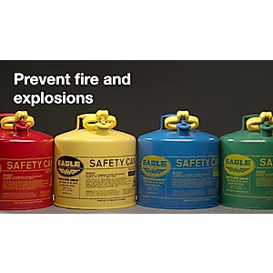 Eagle 2 Gallon Type I Red Safety Gas Can for Gasoline with Flame Arrester, Self-Closing Lid, and F-15 Funnel, Made in the USA, Galvanized Steel Flammable Storage Can, UI20FS