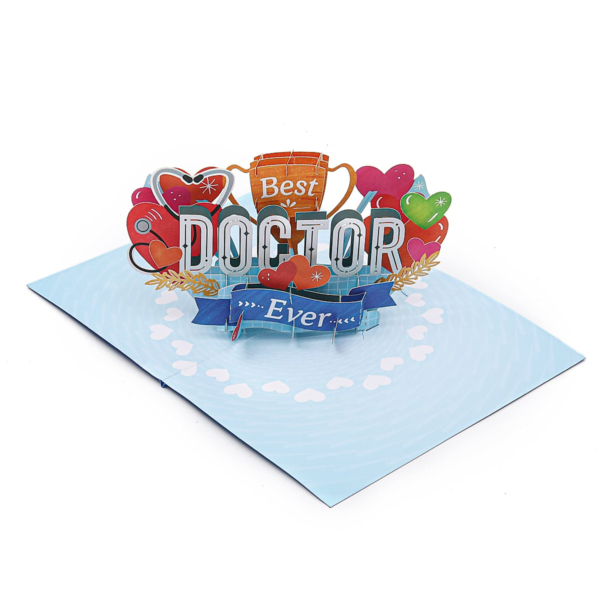 Liif Thank You Doctor 3D Greeting Pop Up Card, Thank You Card For Doctor, Nurse, EMTs, Healthcare Workers, Doctor Appreciation Gifts| With Message Note & Envelop | Size 7 x 5 Inch