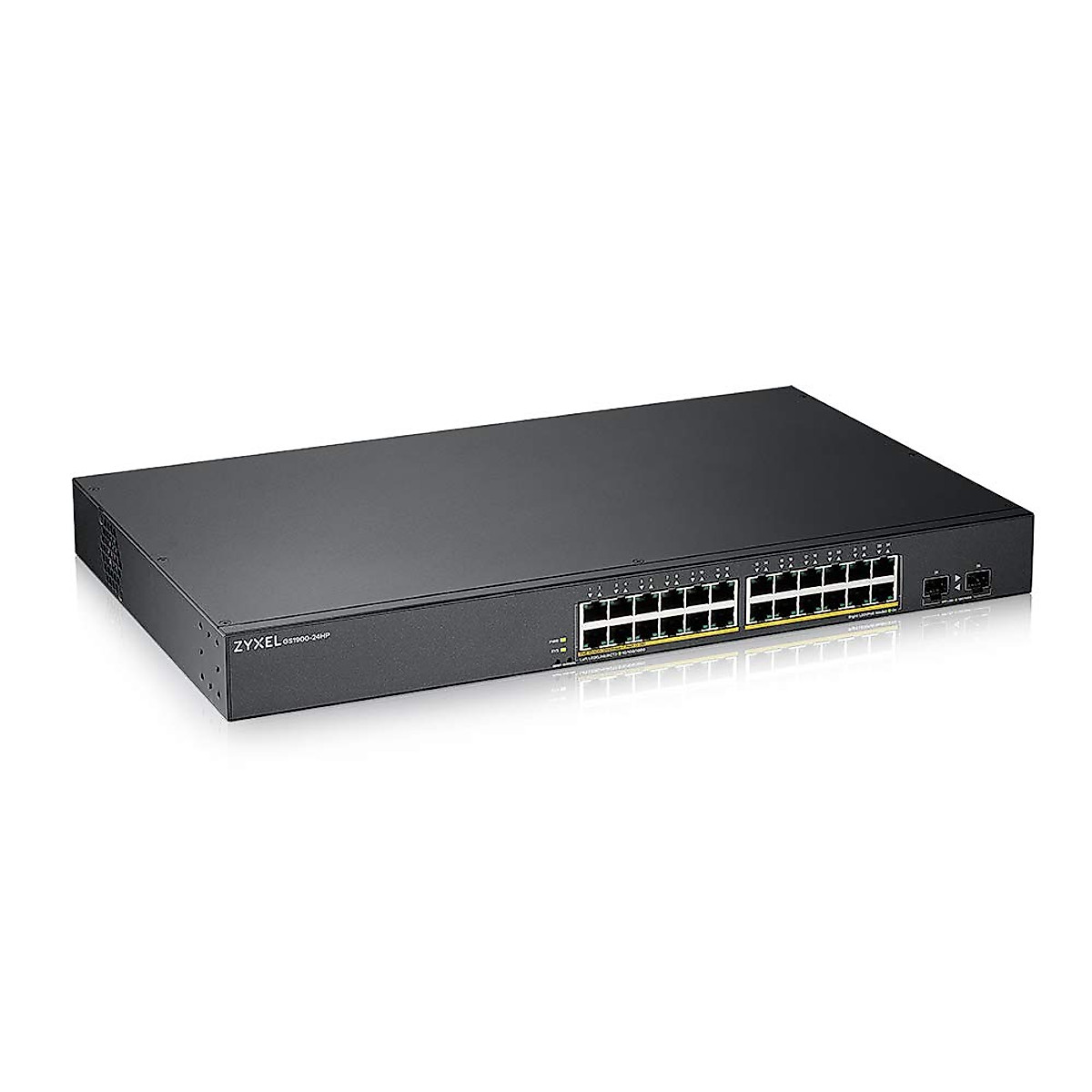 Zyxel 24 Port PoE Switch Gigabit Ethernet Smart- Managed, with 24x PoE+ @ 170W, 2x SFP, Rackmount, Limited Lifetime Protection (GS1900 - 24HPV2)