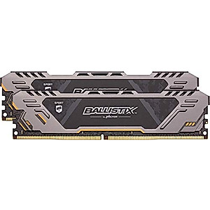 Crucial Ballistix Sport at 2666 MHz DDR4 DRAM Desktop Gaming Memory Kit 32GB (16GBx2) CL16 BLS2K16G4D26BFST