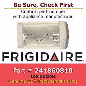 Frigidaire 241860810 w/Auger Refrigerator Ice Bucket, White