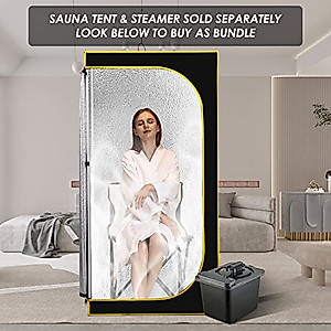 amocane Sauna Steam Portable Pot 4L, Stainless Steel Steam Generator for Saunas Home Spa Fumigation Steam Machine for Body Detox with Remote Control Anti-riot Device (110V, US Plug Black)