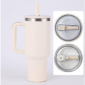 2 Pack 40 oz Tumbler Flip Straw Lid Replacement fit for Stanley Quencher, Spill Proof Splash Resistant Tumbler Lids,Dustproof Tumbler Cover, Reusable Tumbler Cover