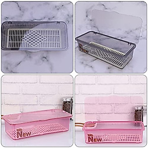 DOITOOL 3PCS Flatware Tray with Lid and Drainer, Tableware Utensil and Cutlery Drawer Organizer with Lid Covered Silverware Tray to Keeps Your Cutlery Organized and Protected ( Random Color )