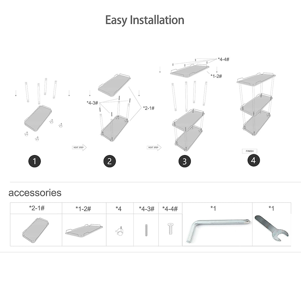 KSacry Acrylic Utility Carts - 3 Tier Rolling Side Table for Small Spaces, Acrylic Rolling Cart for Bathroom, Laundry Room, Bedroom,Living Room, Office -15.6'' L x 7'' W x 24'' H