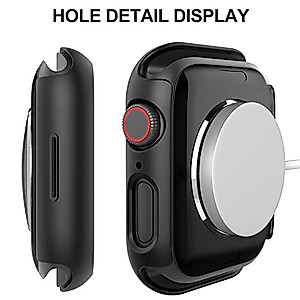 Suoman 2-Pack for Apple Watch Series 8/7/6/5/4/Series SE/SE 2 40mm All-Around Screen Protector Case, Tempered Glass Screen Protector Case Ultra-Thin for iWatch 40mm Protection Cover - Black