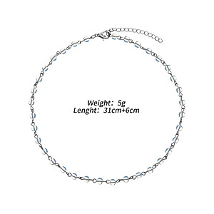 BBTO 9 Pieces Women Girls Layered Choker Necklace Sliver Layered Pendant Choker Jewelry Set (Style 1)