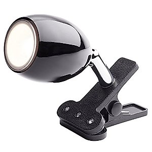 Newhouse Lighting NHCLP-JO-BK Joe LED Clip On Lamp & Reading Spotlight Perfect for The Office, Study & Bedroom, Metal, Black