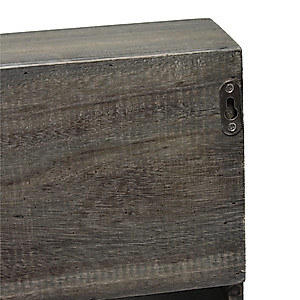 Elegant Designs HG1020-RGY Bartow Wood Shelf with Glass Holder Wall Mounted Wine Rack, Rustic Gray