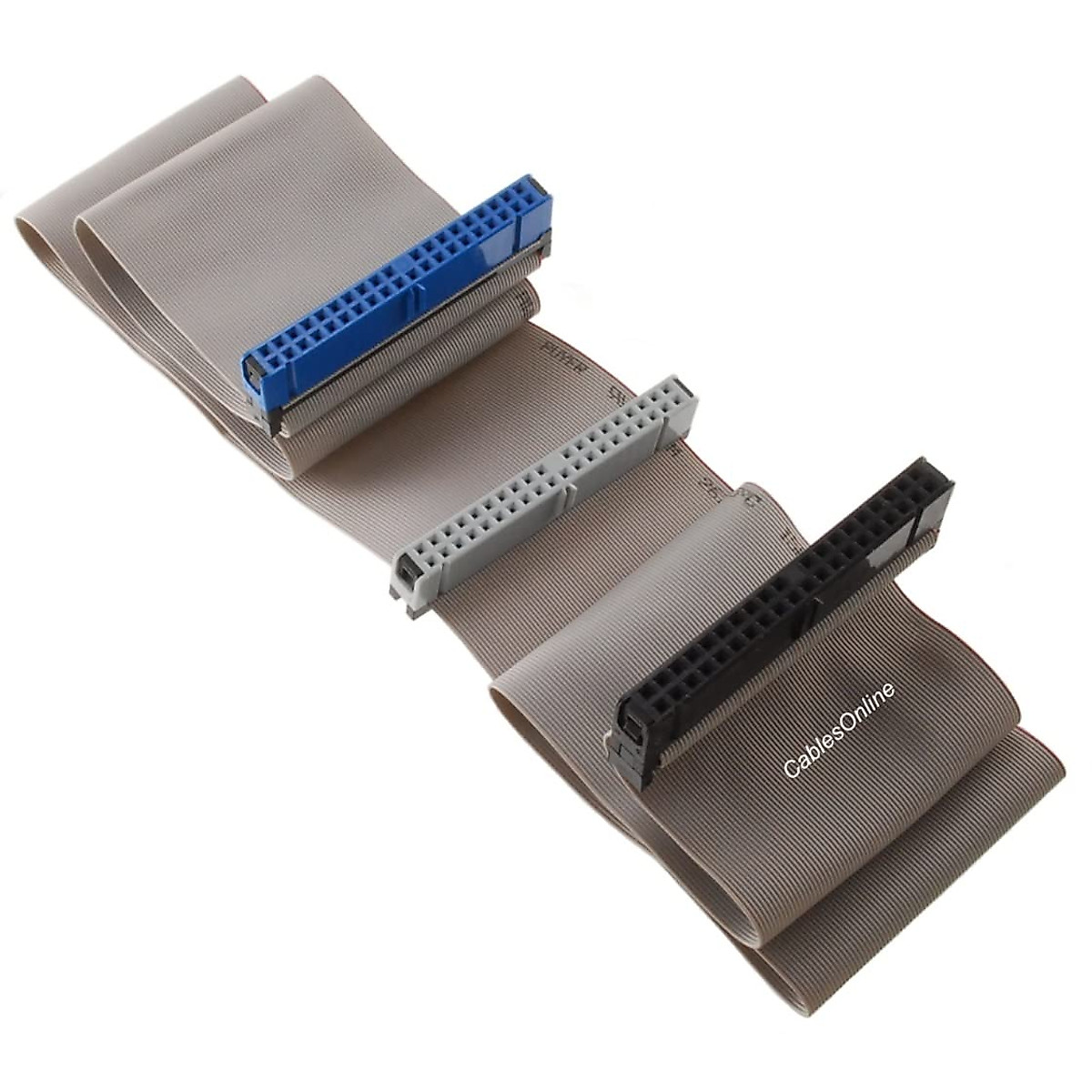 CablesOnline, 24-inches 40-Pin/80-Wires Ultra ATA 2-Drive 3-Connectors IDE Ribbon Cable, FI-U02