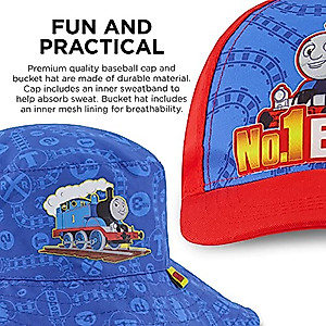 Mattel Toddler Sun Hat, Or Thomas & Friends Kids Bucket Hat and Matching Baseball Cap for Boys, Age 2-4