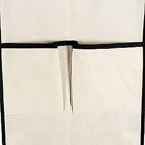 SONGMICS 10-Tier Shoe Tower Rack with Cover 27-Pair Space Saving Shoe Storage Organizer Beige URXJ10M