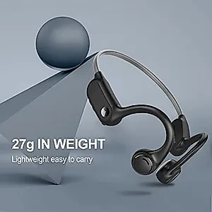 Pinetree Bone Conduction Headphones, Sport Open Ear Headphones Bluetooth,Wireless Lightweight Running Headphones with Mic Sweat Resistant Headset for Hiking, Driving, Cycling(Gray)