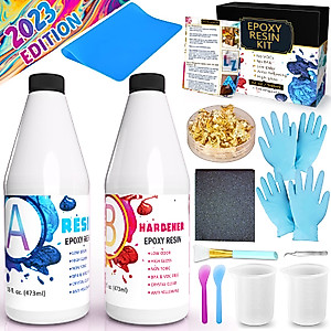 Insnug Epoxy Resin Kit Supplies - Resin for Silicone Molds, Resin Molds Tumbler Jewelry Making Kit, 32 oz Clear 2 Part Arts & Crafts Silcone Molder Keychain Hardener Casting Molds