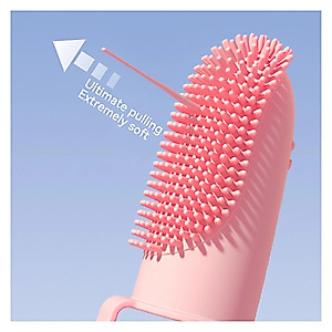 KLYSO Dog Super Soft Double Finger Toothbrush Pet Teeth Clean Bad Breath Care TPR Tooth Brush Clean Tool Dog Toothbrush Accessories (Color : Yellow)