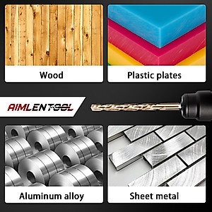 AIMLENTOOL 13PC 1/8" Titanium Coated Twist Hex Shank Drill Bit Set, 135 Degree Tip HSS Drill Bit Sets, Impact Driver Drill Bits for Wood, Steel, Metal, Plastic with Quick Change Design