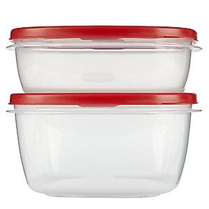 Rubbermaid Storage Containers, 10-Piece, Red, Clear