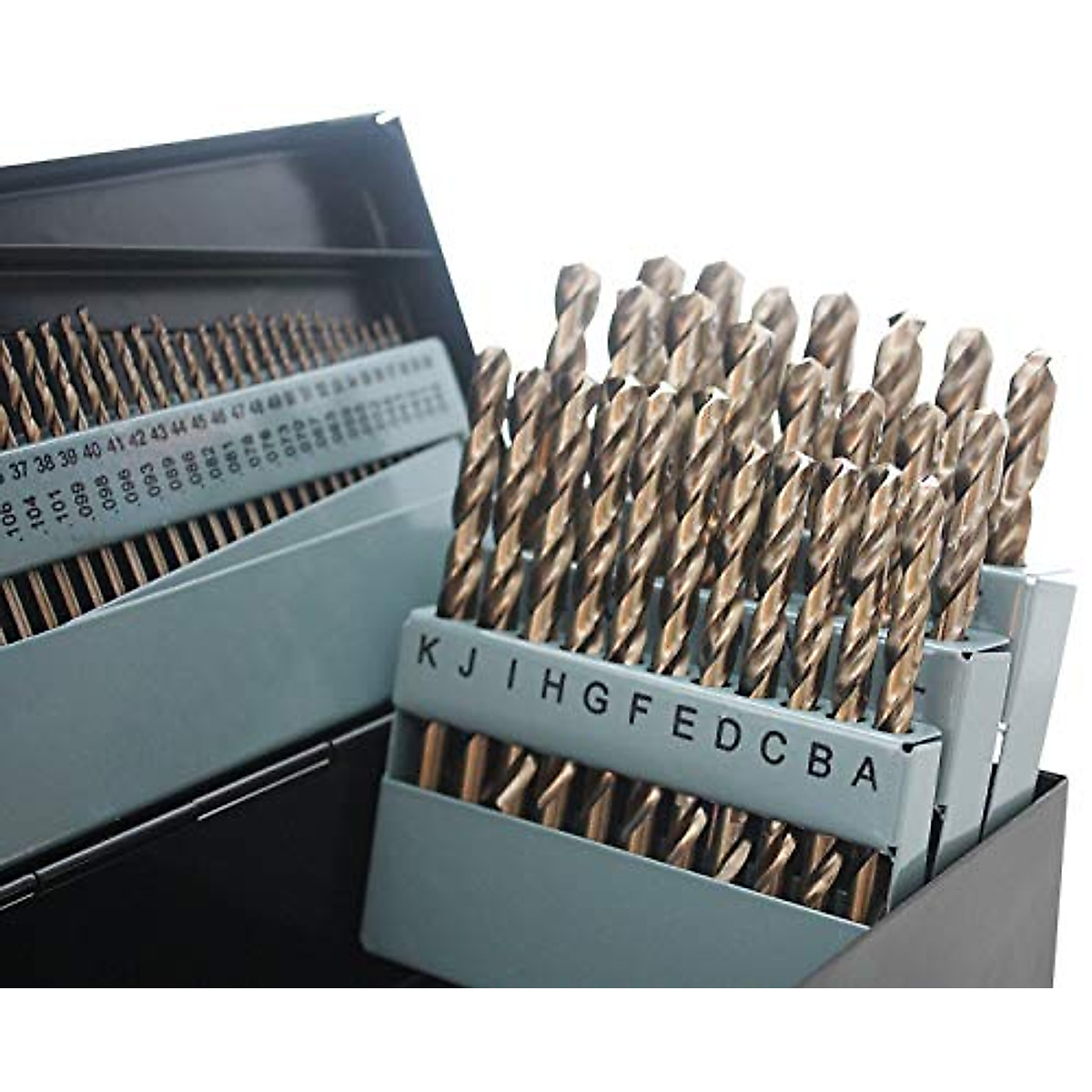 Accusize Industrial Tools M35-H.S.S. Plus 5% Cobalt 115 Pc Professional Drill Bit Set, 135 Deg Split Point, 3-in-1, 1/16-1/2'', Number 1 to 60, A to Z
