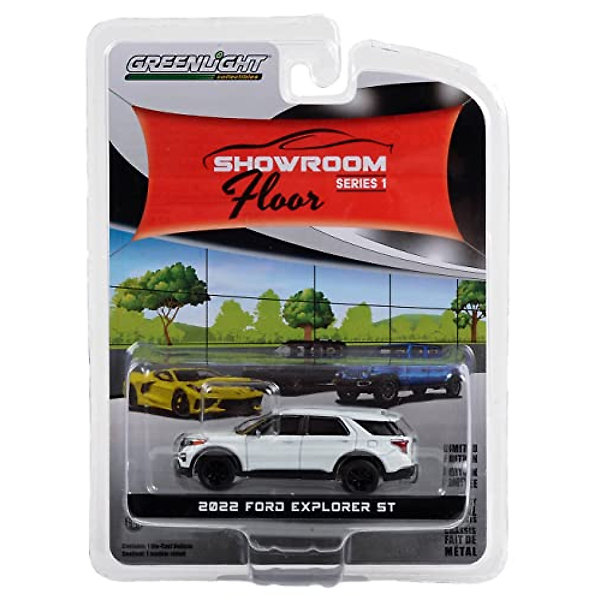 Greenlight 68010-D Showroom Floor Series 1 - 2022 Explorer ST - Star White 1:64 Scale Diecast