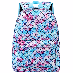 Girls Backpack Preschool School Bag for Kids Elementary Kindergarten Backpack Bookbag (Mermaid)