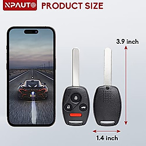 NPAUTO Key Fob Replacement for Honda Accord 2003 2004 2005 2006 2007 Keyless Entry Remote Uncut Car Ignition Blade Key Fobs (OUCG8D-380H-A, Pack of 2)
